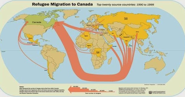 Map Catalog: Flow Map of Migration to Canada
