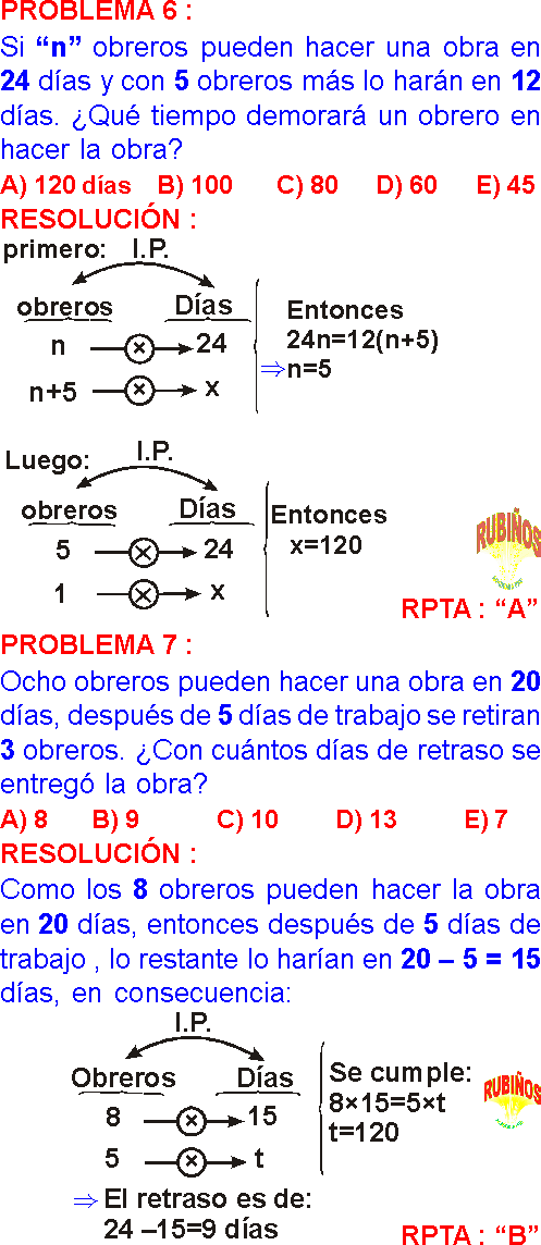 REGLA DE TRES INVERSA EJEMPLOS Y PROBLEMAS RESUELTOS