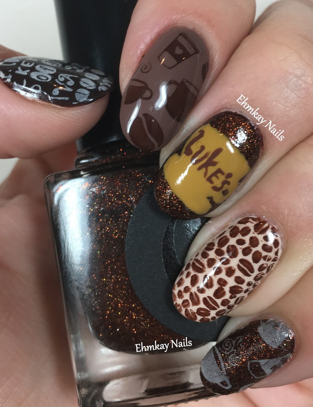 ehmkay nails: Gilmore Girls Nail Art for the Ultimate Coffee Lover