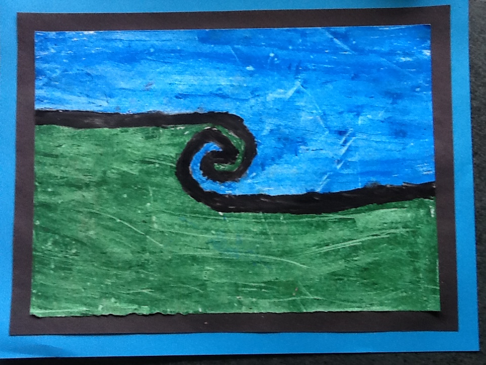 Akomanga Ono (Room 6): Ranginui and Papatuanuku Art