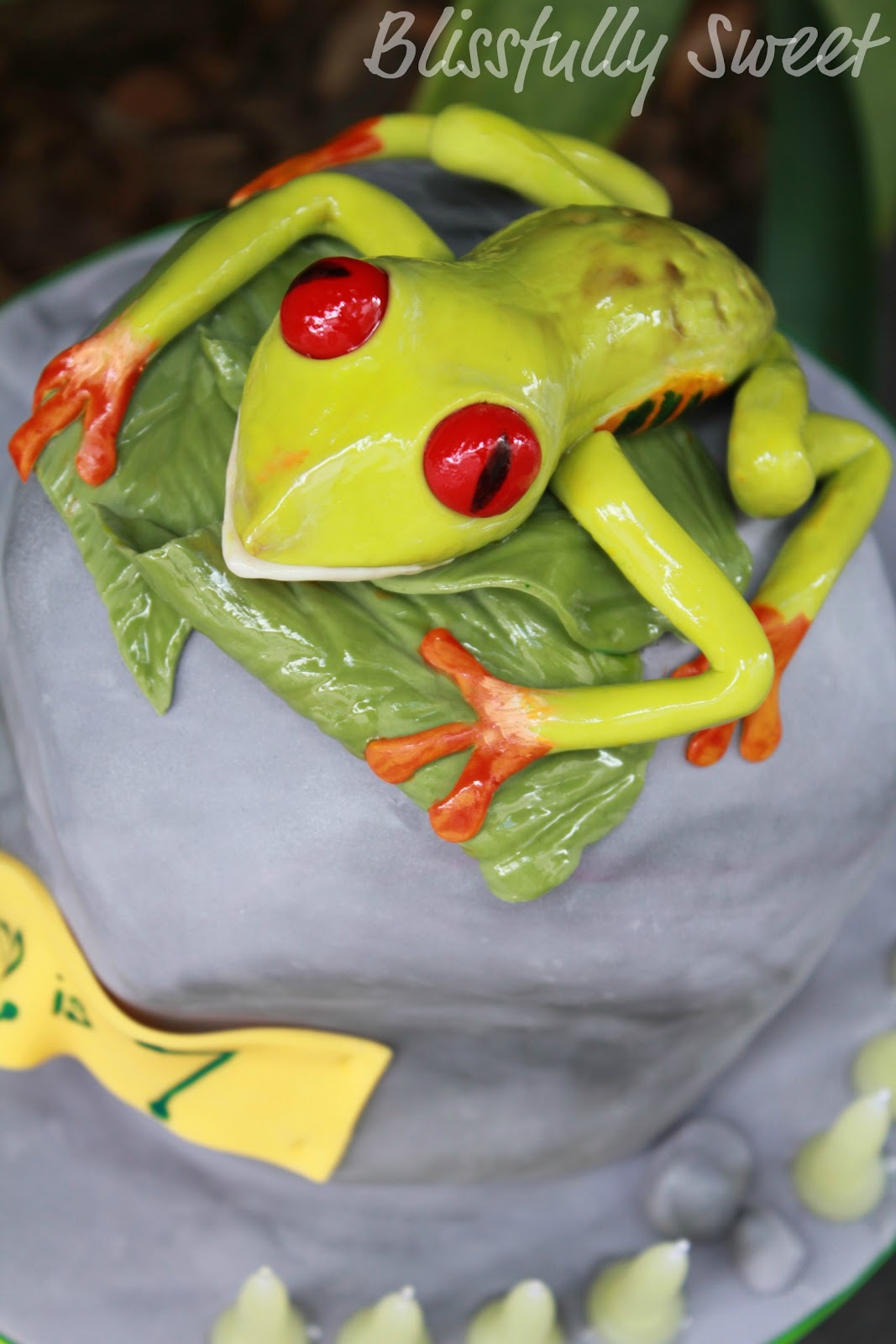 Blissfully Sweet: Red-Eyed Green Frog Birthday Cake
