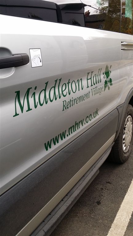 The Green I Signs Blog: Silver Ford Transit mini bus graphics for ...