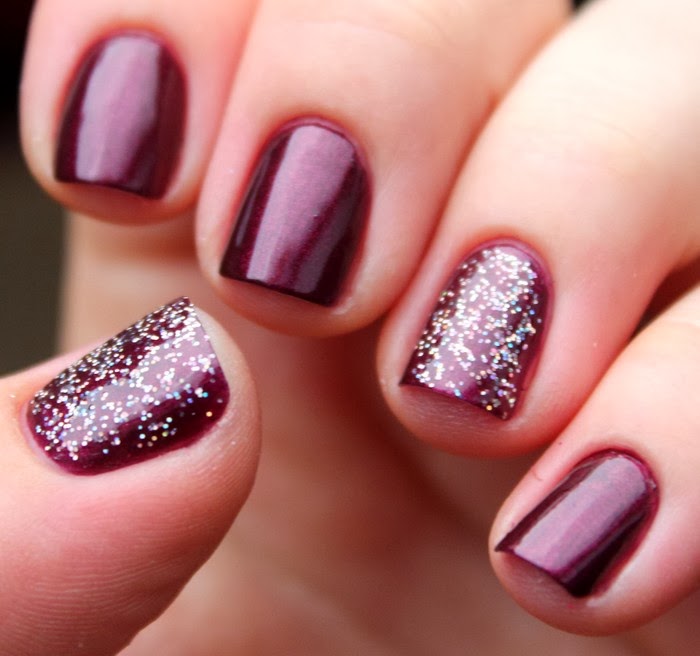 Marie Paillette: [Nail Art] Entre prune et burgundy