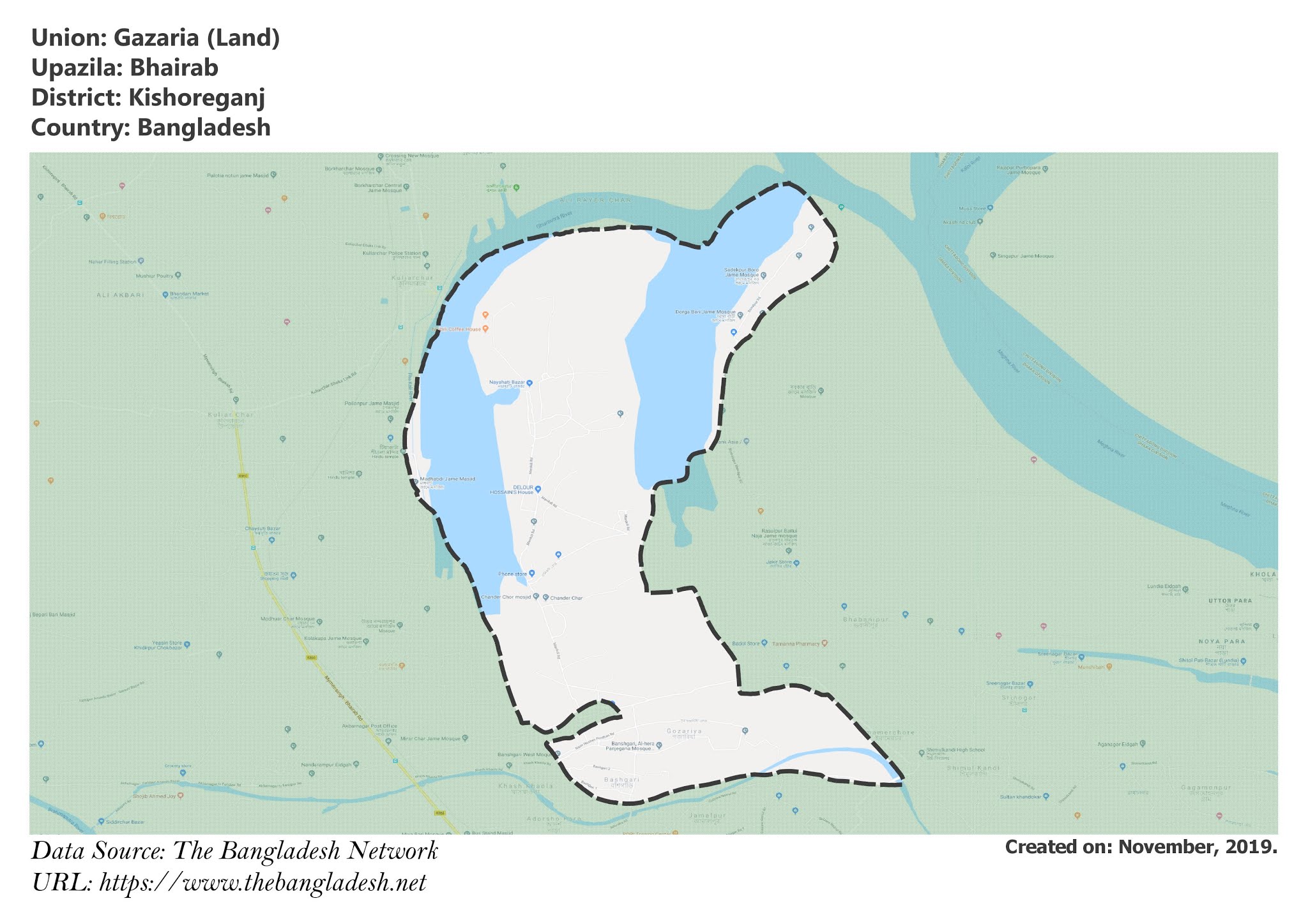 Gazaria Union, Kishoreganj