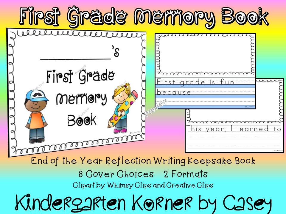 End of Year Memory Books K, 1, 2 - Kindergarten Korner - A Kindergarten ...
