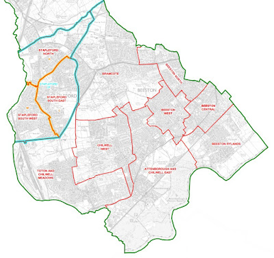 Beeston Week: South Broxtowe Borough boundaries compared
