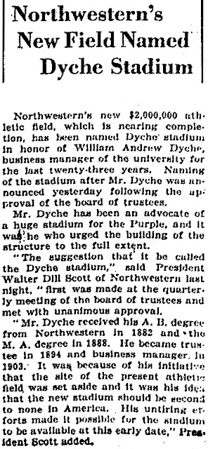 Under Every Stone: IT WILL ALWAYS BE DYCHE STADIUM TO ME - William A. Dyche