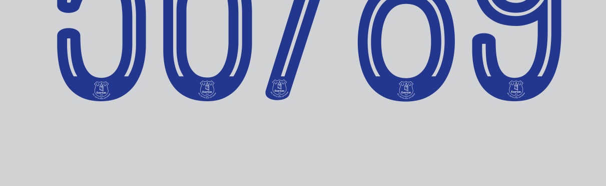 Font Number Football: Font Everton FC 2017 2018 cup version (Demo)