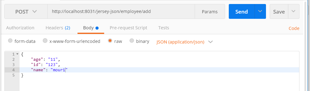 Restful Web Services in Java using Jersey