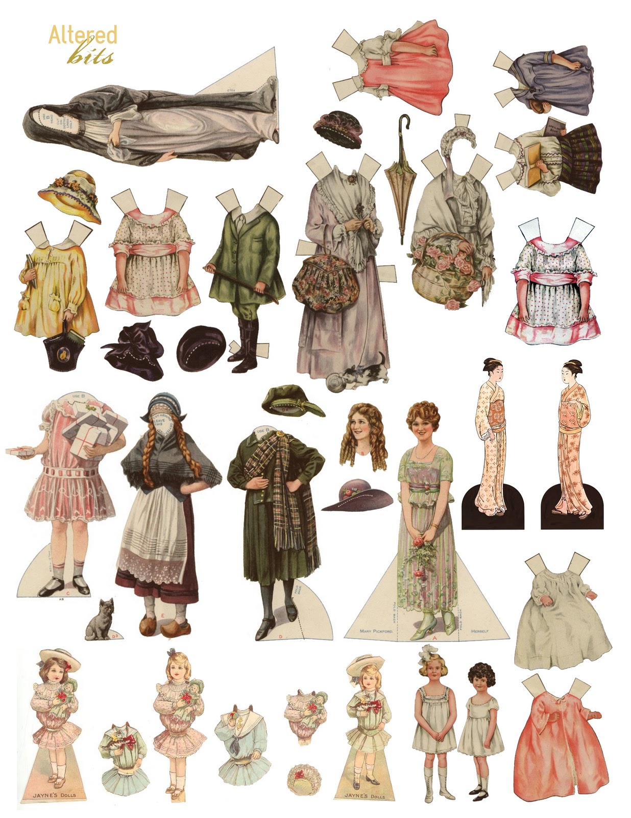 Canción de la vida profunda: vintage Paper doll