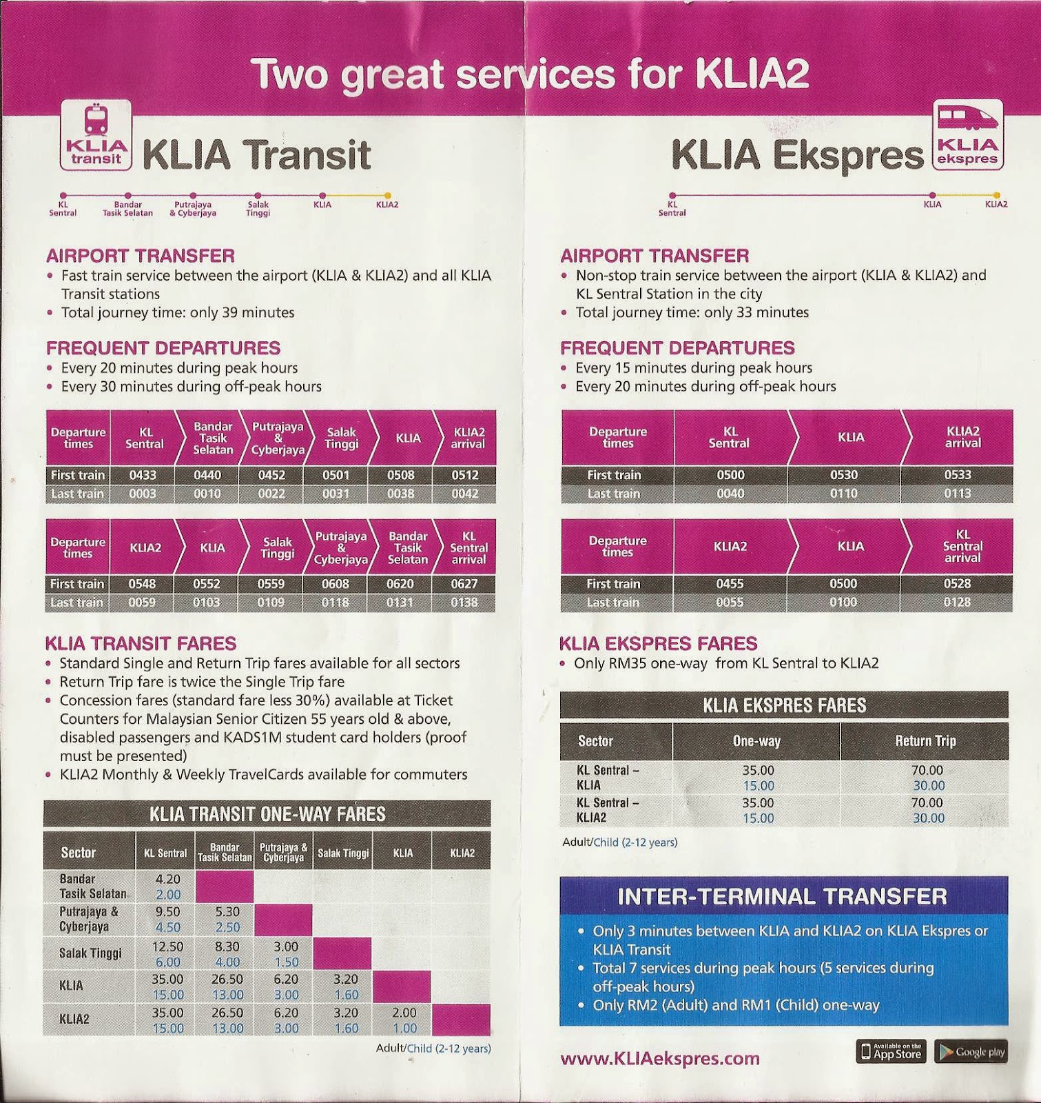 豆腐花看天下: KLIA Ekspres / KLIA Transit - Leaflet