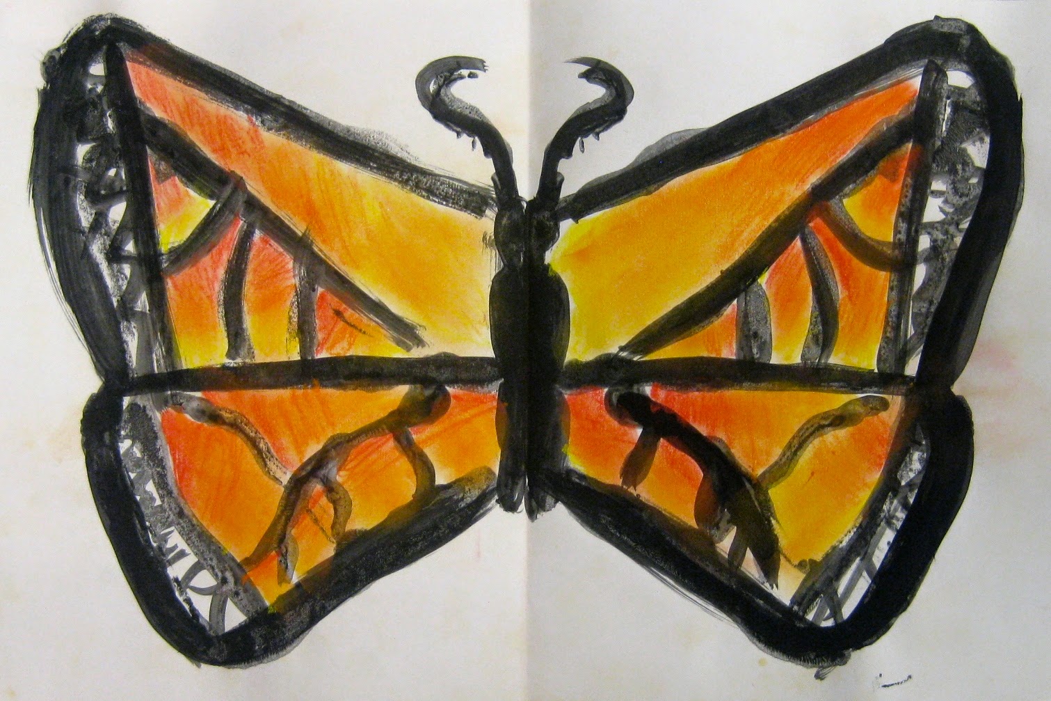 Cassie Stephens: In the Art Room: 2nd Grade Printed and Chalked Butterflies