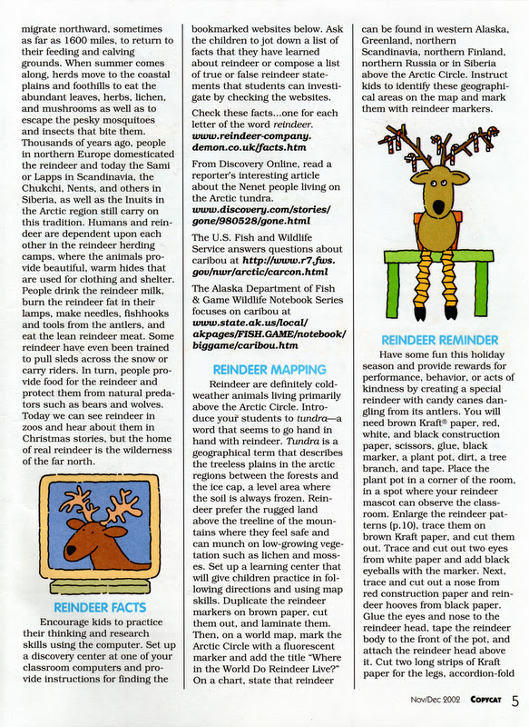 ELEMENTARY SCHOOL ENRICHMENT ACTIVITIES: REINDEER DAYS