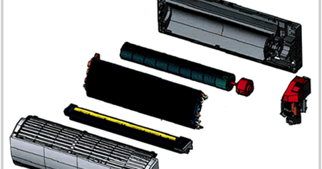 FRIOCLIMATIZADO: Exploded view of the evaporator unit of a split