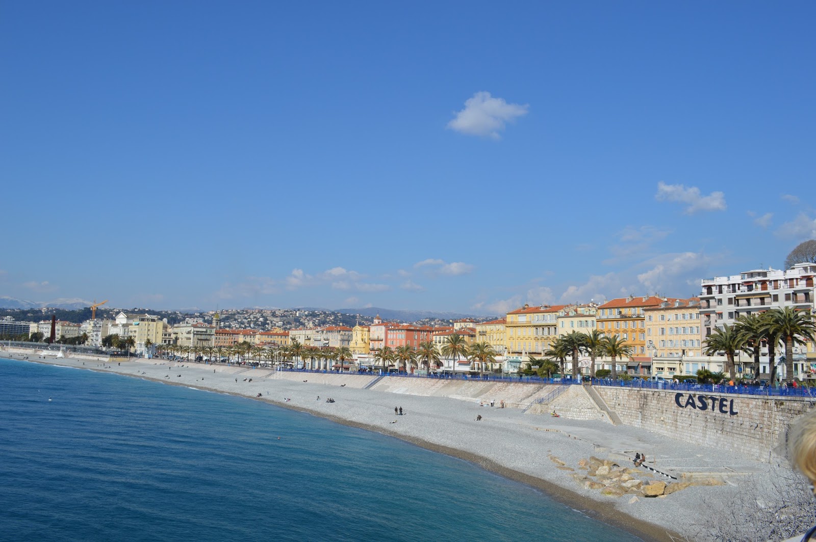 The beach view from Castle Hill, Nice