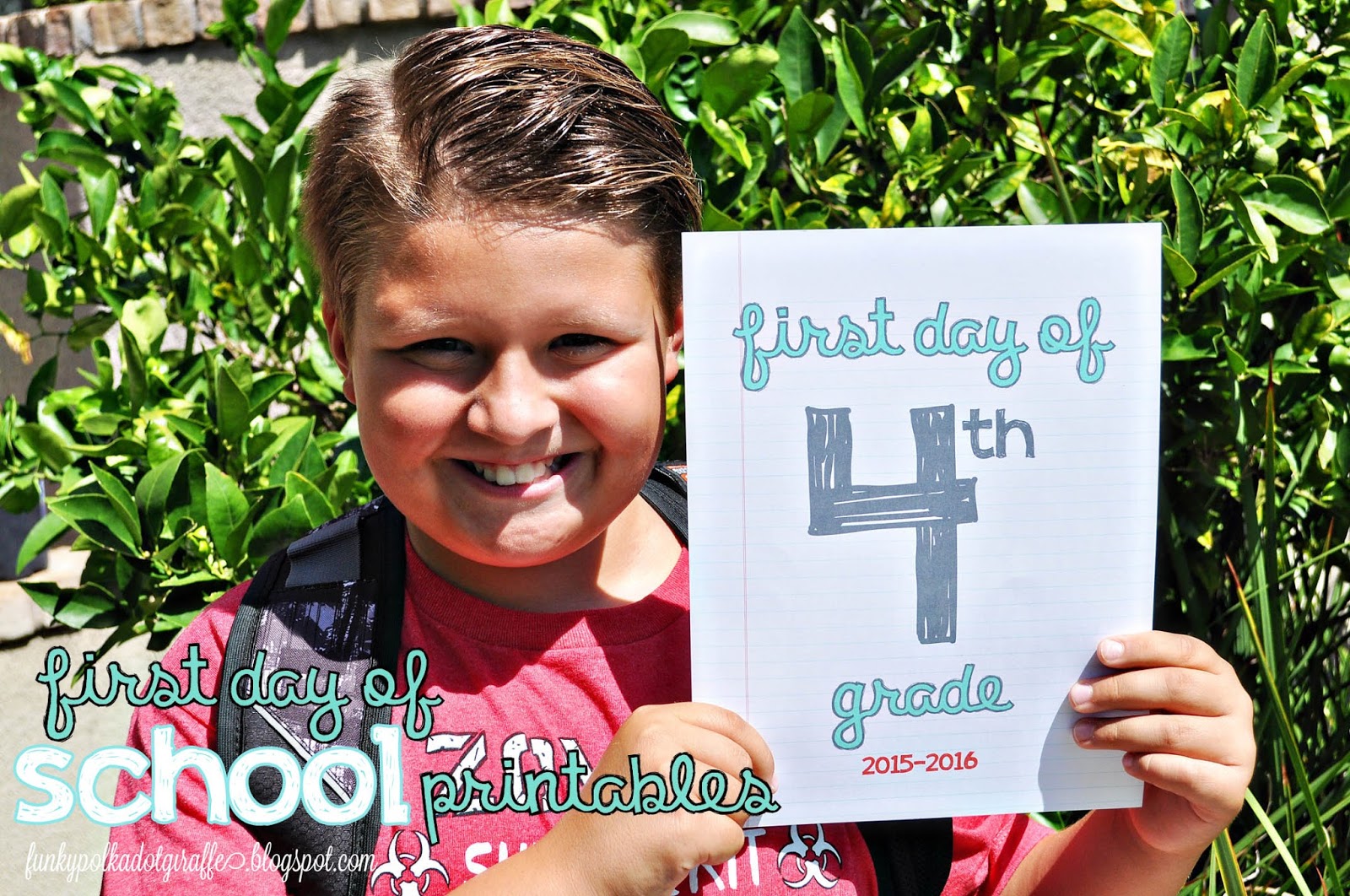Funky Polkadot Giraffe: First Day of School Printable Signs: Back to School