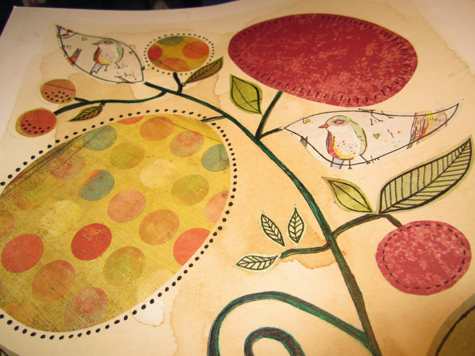 Drawing near: Pieced Paper Botanical Collage