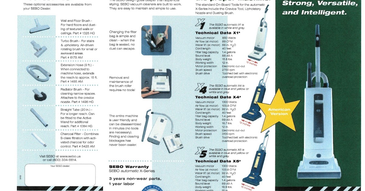 Sebo Automatic X Product Brochure - March 2003