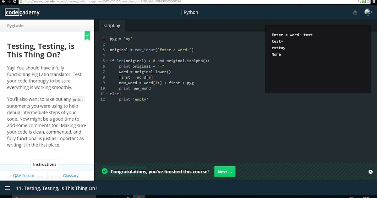 Codecademy Python
