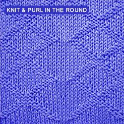 Inverness Diamonds - knitting in the round 🔯 Knit - Purl stitches