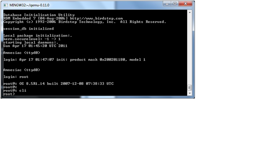TechPhagy: Emulating Juniper Routers using Olive in Windows