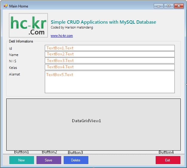 C Crud Operations Insertupdatedelete With Mysql Database Kode Ajaib