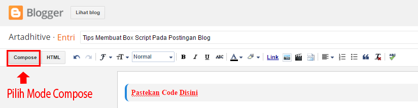 Cara Membuat Box Script Untuk Code Pada Postingan Blog - Artadhitive ...