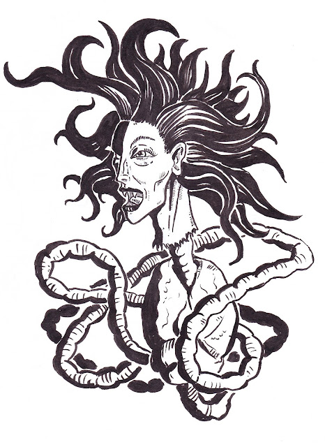 Inktober Monstrosities: P for Penanggalan