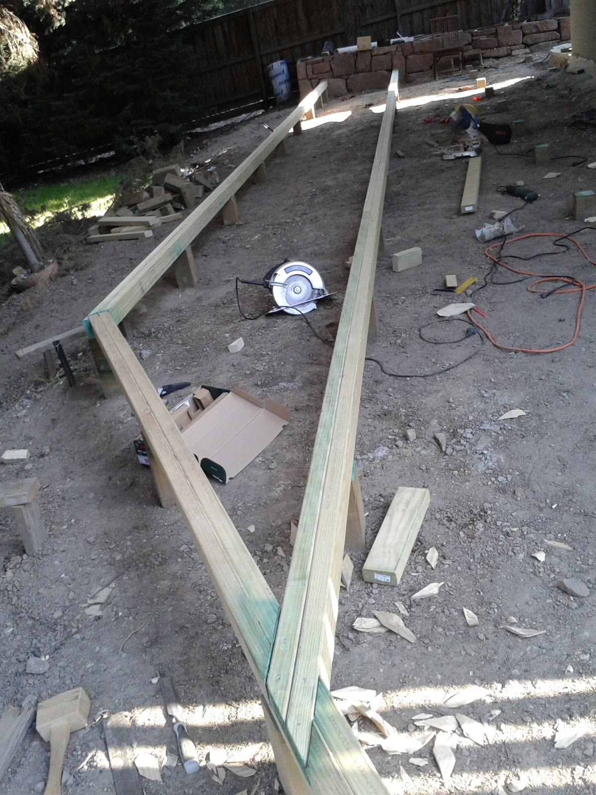 Let's Build a Deck: Time to build a deck. Laying down the bearers