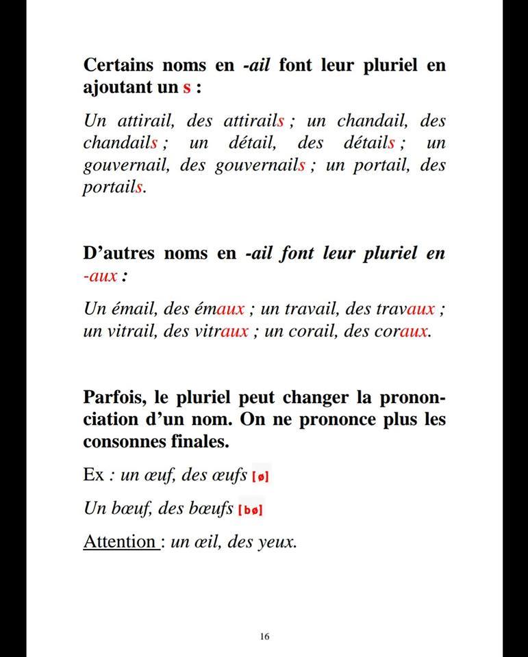 Apprenons le français : L'accord du nom en genre et en nombre