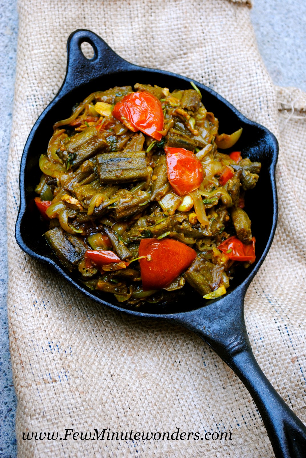 Bhindi Masala / Okra in Masala - Few Minute Wonders