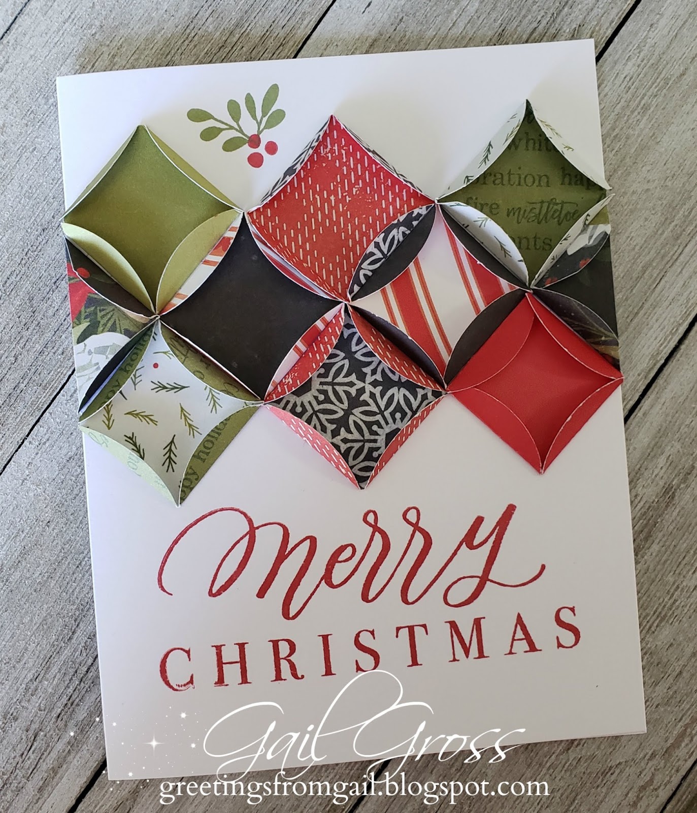 Greetings from Gail: Cathedral Window Christmas Card