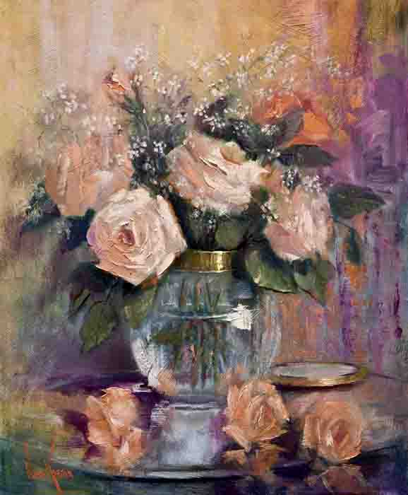 Historia y evolución de la pintura artística : Rosas pintadas al óleo