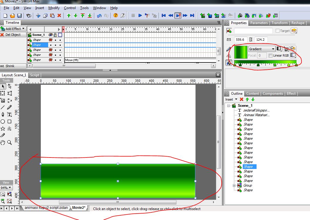 Tutorial Membuat Animasi 2D dengan swishmax simple.