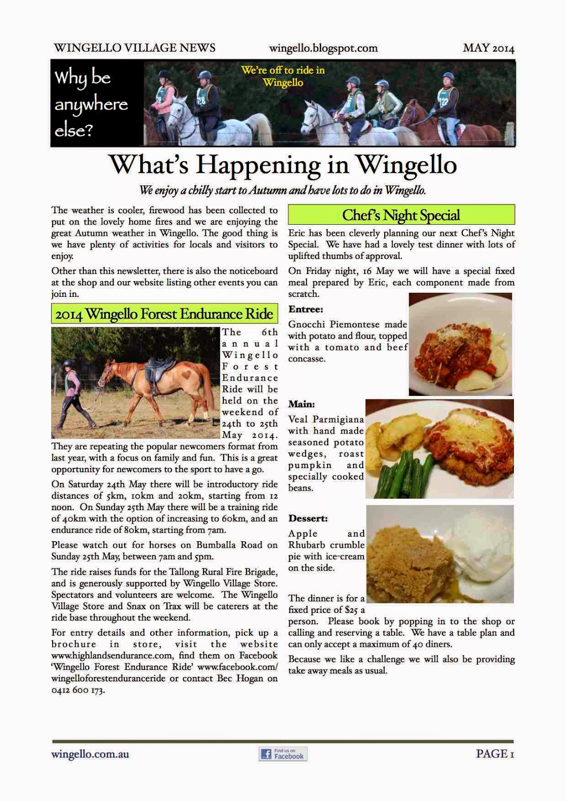 Wingello Village News: May 2014