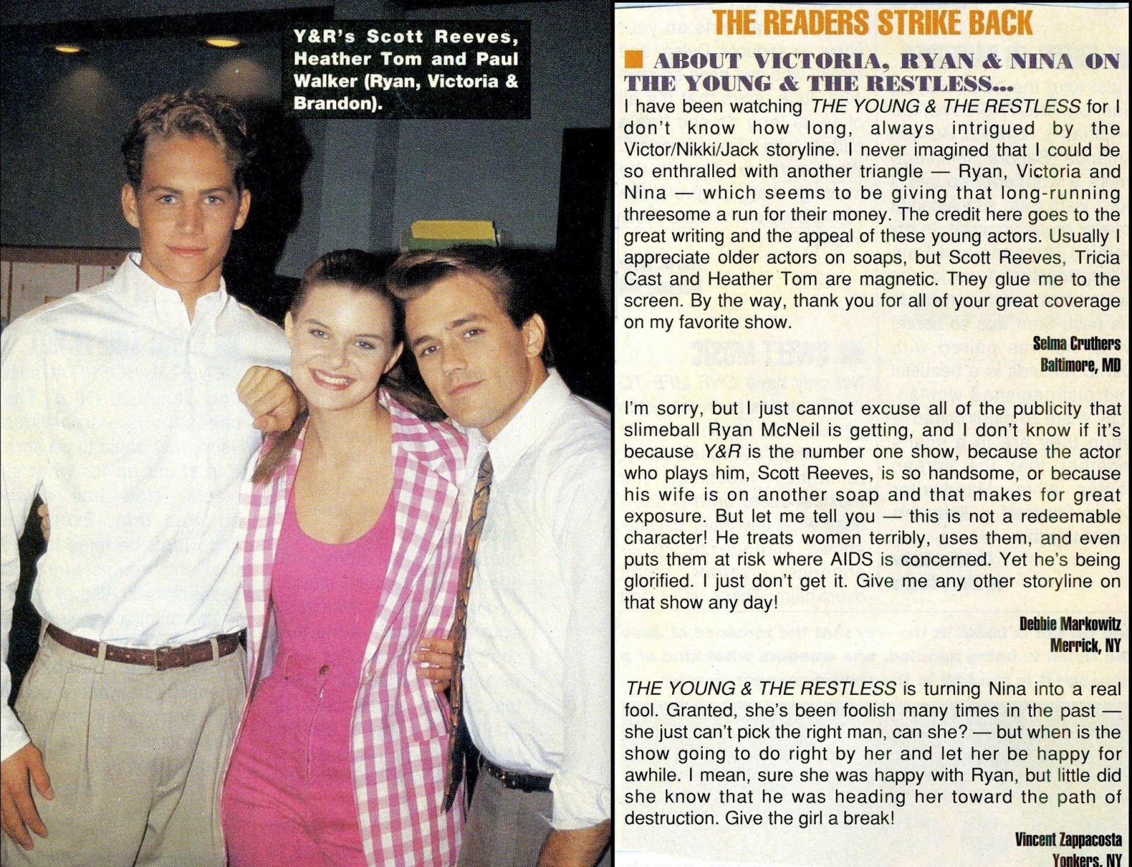 Y&R: Photo Of Paul Walker Plus: The Readers Strike Back