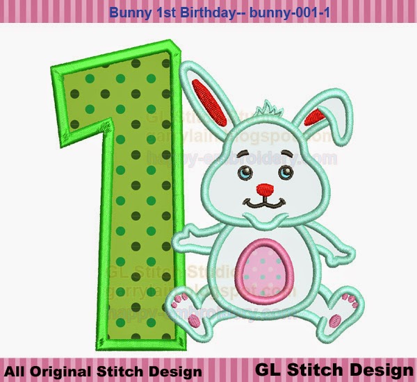 Garry Lain Graphics: Bunny embroidery design, rabbit Machine Embroidery ...