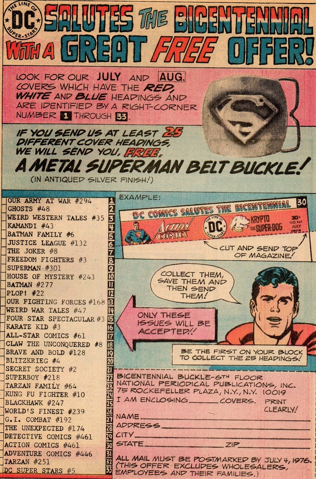 Pop Culture Safari!: Vintage DC Comics house ad: DC Salutes the ...