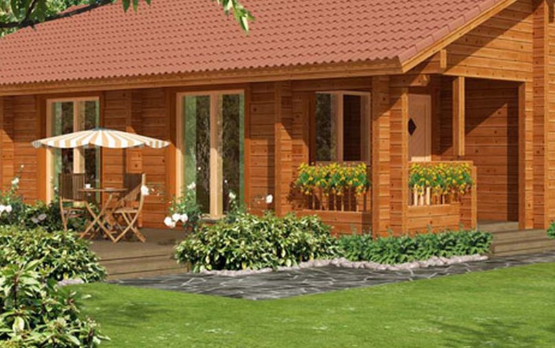 Smartly Designed Wooden Bungalow with Huge Living Room | Timber Frame ...