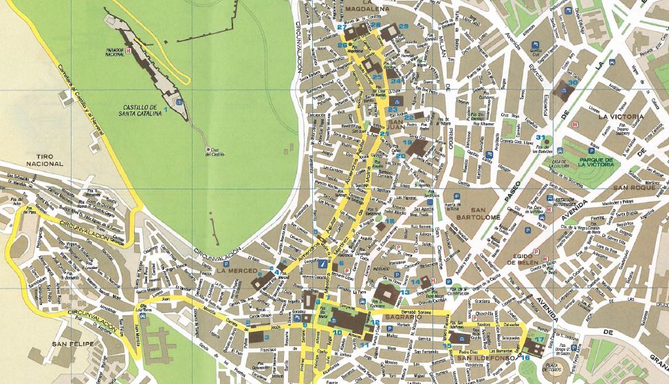 Mapa de Jaén capital.