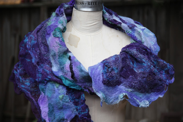 Studio 907: More Textile Adventures - Nuno Felting the Batiked Fabric