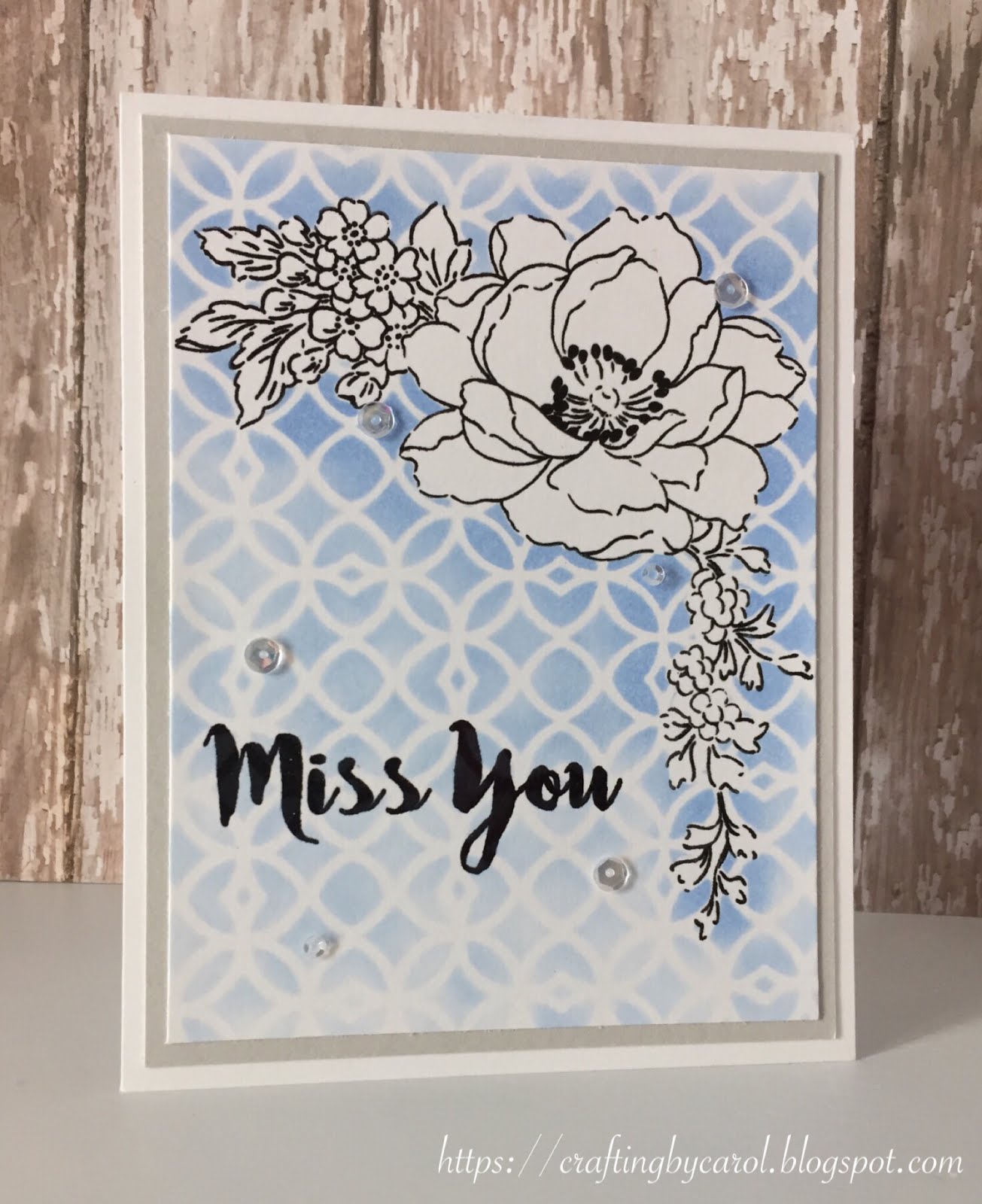 Crafting By Carol: Blue, Miss You