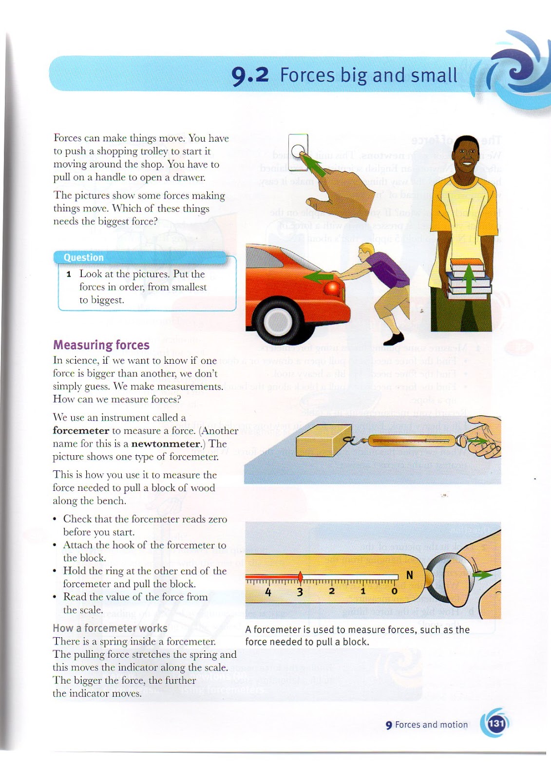 Forces and Newton's law for grade 8
