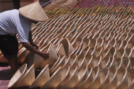 jual topi caping bambu, topi caping hias, harga caping petani