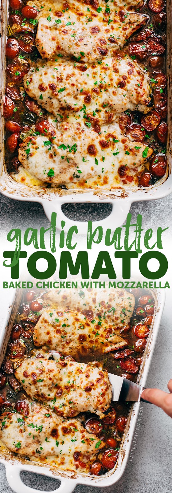 GARLIC BUTTER TOMATO BAKED CHICKEN WITH MOZZARELLA | Enjoyed Life GARLIC BUTTER TOMATO BAKED CHICKEN WITH MOZZARELLA | Enjoyed Life