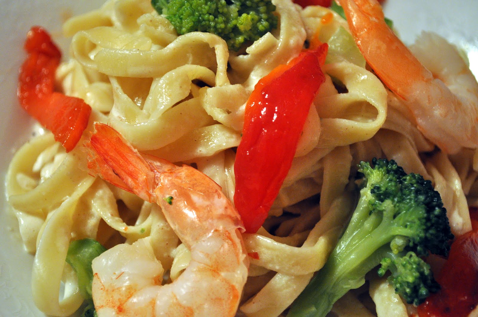 Our Italian Kitchen: Bechamel Sacue with Veggies and Shrimp