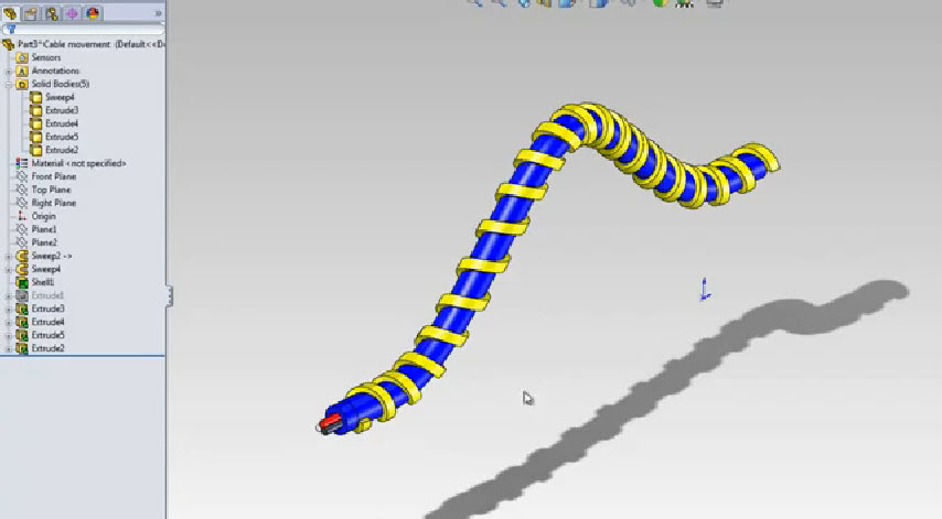 How to make a moving be flexible cable by Spline in SolidWorks motion ...