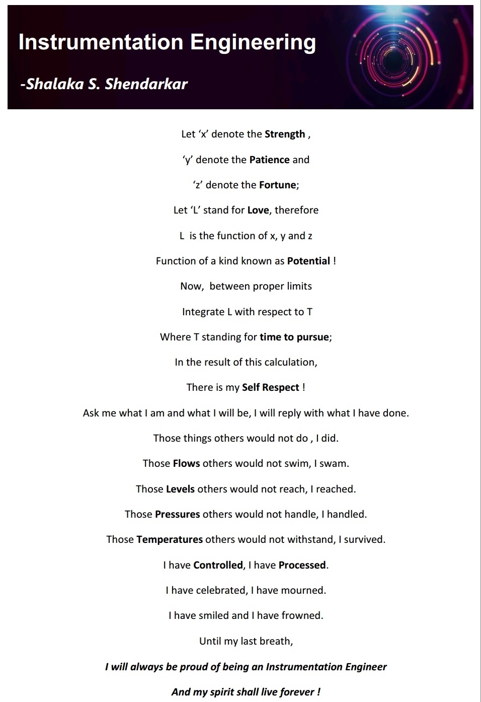 Poem on Instrumentation Engineering