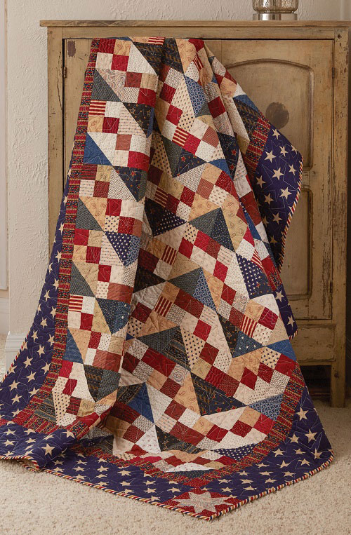 Colorful American Patchwork Quilt - Pattern