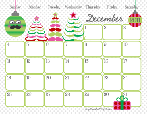 Be Different...Act Normal: Free Printable Calendar [December 2011]